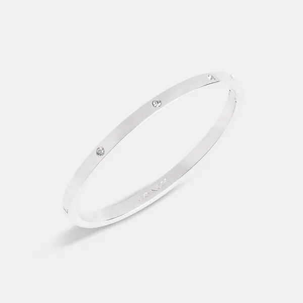 COACH Essential Hinged Bangle Bracelet - Silver