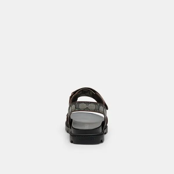COACH Signature Jacquard Double Strap Sandal - Deep Blue Multi