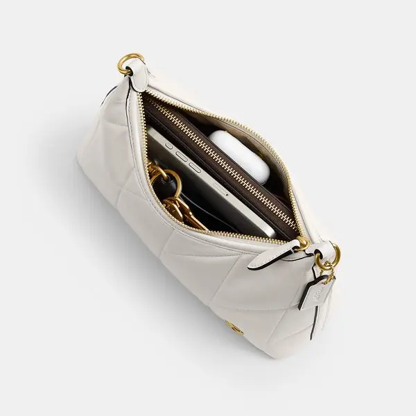 COACH Juliet Shoulder Bag 25 With Quilting - Brass/chalk