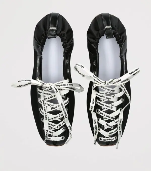 GANNI Woven Sporty Ballet Flats - Black