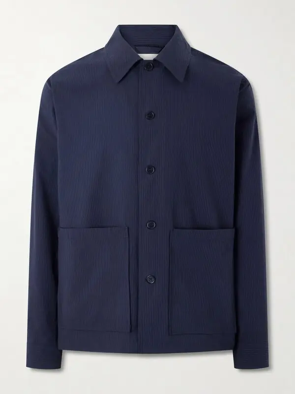 Nn07 Blaze 10038 Ribbed Woven Overshirt