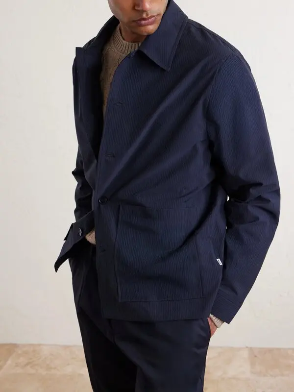 Nn07 Blaze 10038 Ribbed Woven Overshirt