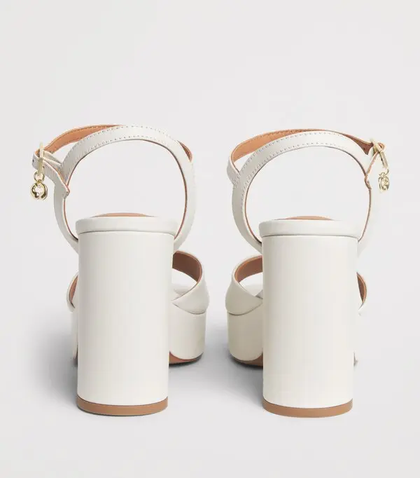 Maje Leather Platform Sandals - White