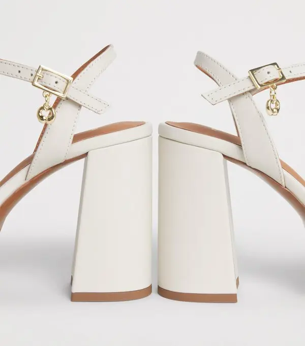 Maje Leather Platform Sandals - White