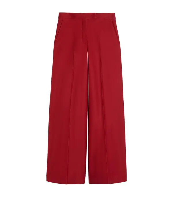Max Mara Cotton Jersey Wide-leg Trousers - Red