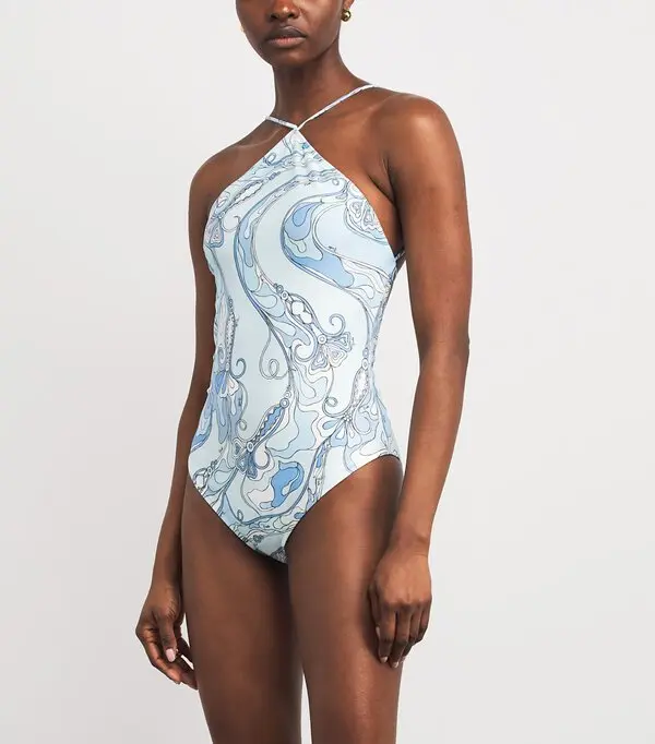 Emilio Pucci Orchidee Halterneck Swimsuit