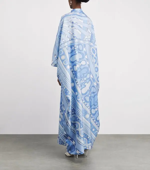 Emilio Pucci Silk Orchidee Kaftan Maxi Dress