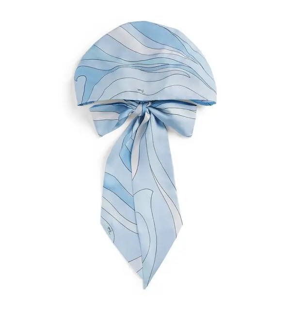 Emilio Pucci Printed Silk Hat Bandana - Blue