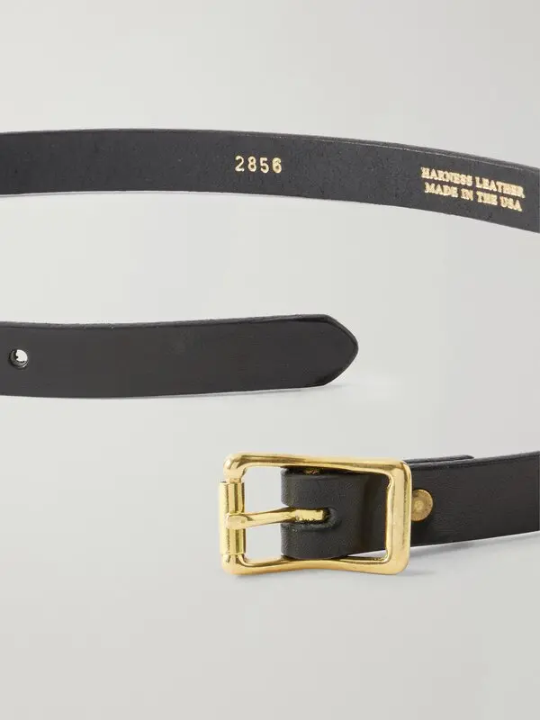 YUKETEN 2cm Leather Belt - Black