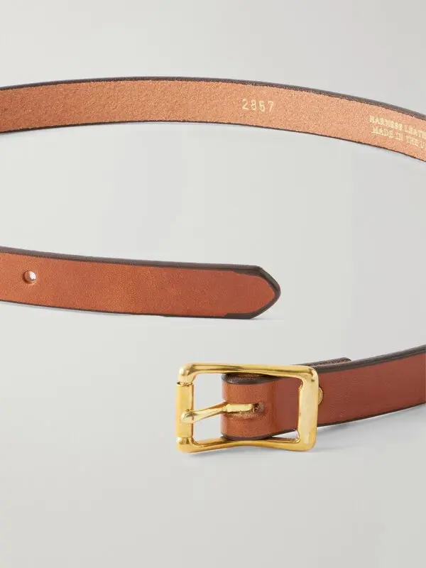 YUKETEN 2cm Leather Belt - Brown