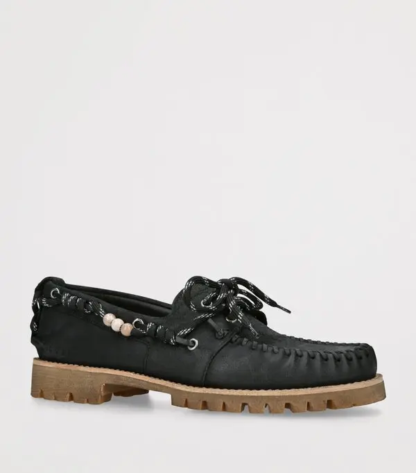GOLDEN GOOSE Suede Boat Shoes - Black