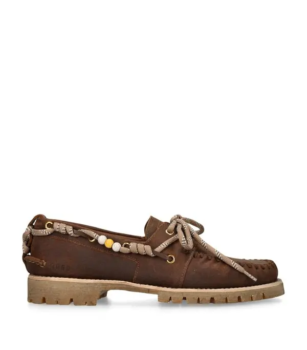 GOLDEN GOOSE Suede Boat Shoes - Brown