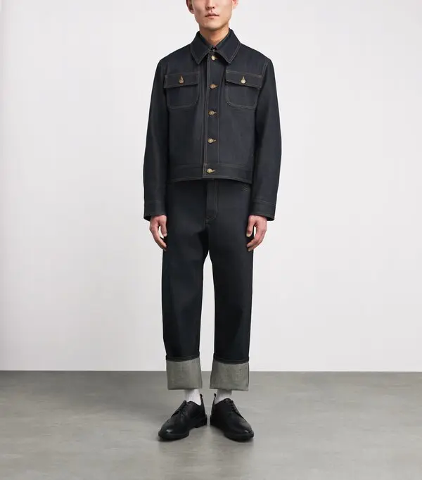 Thom Browne Selvedge Denim Trucker Jacket - Navy