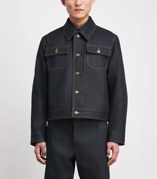 Thom Browne Selvedge Denim Trucker Jacket - Navy