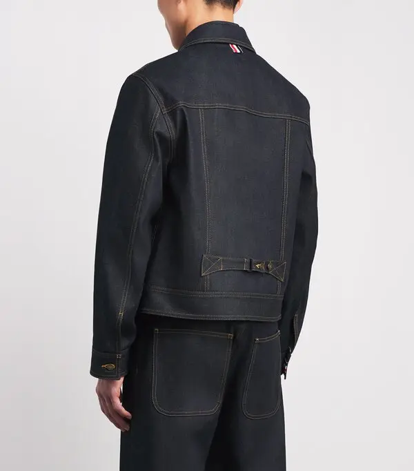 Thom Browne Selvedge Denim Trucker Jacket - Navy