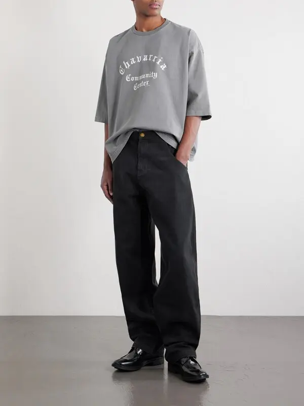WILLY CHAVARRIA Chavarria Logo-print Cotton-jersey T-shirt - Gray