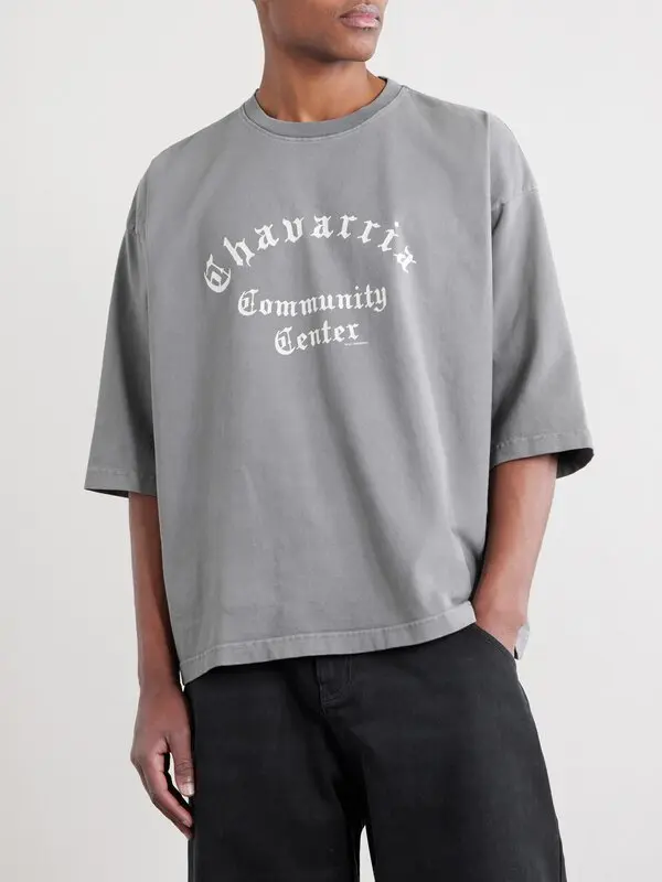 WILLY CHAVARRIA Chavarria Logo-print Cotton-jersey T-shirt - Gray