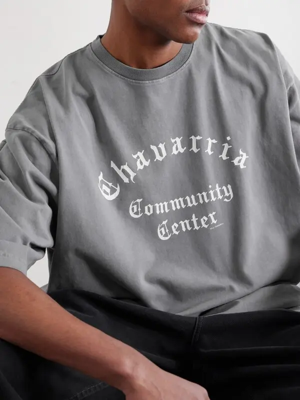 WILLY CHAVARRIA Chavarria Logo-print Cotton-jersey T-shirt - Gray