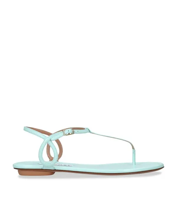 AQUAZZURA Leather Almost Bare Sandals - Blue