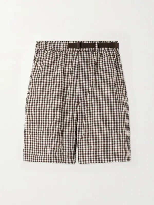 Moncler Straight-leg Checked Cotton-blend Shorts