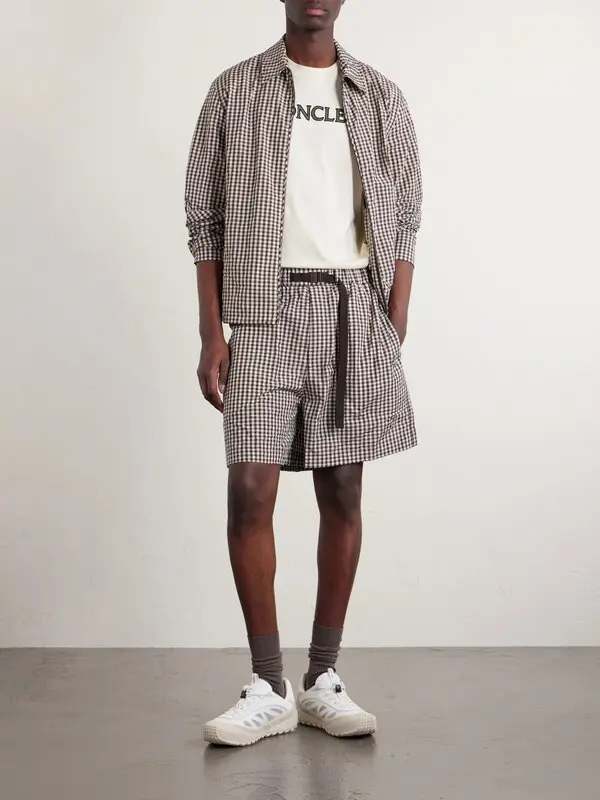 Moncler Straight-leg Checked Cotton-blend Shorts