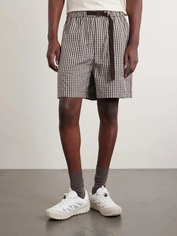 Moncler Straight-leg Checked Cotton-blend Shorts