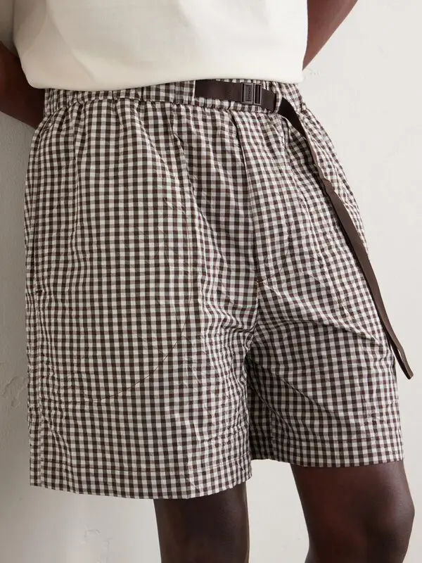 Moncler Straight-leg Checked Cotton-blend Shorts