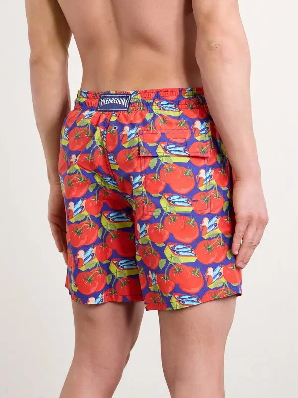 Vilebrequin Moorea Straight-leg Mid-length Printed Swim Shorts - Red