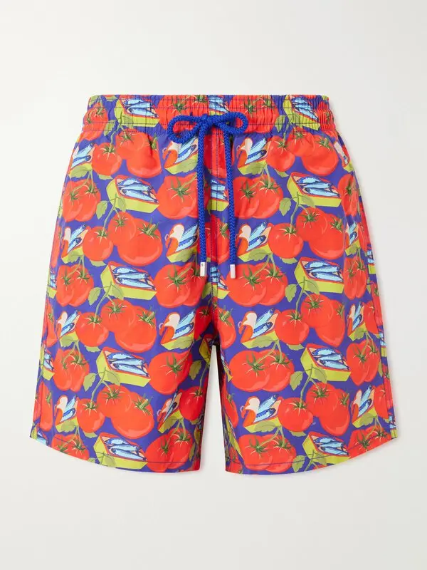 Vilebrequin Moorea Straight-leg Mid-length Printed Swim Shorts - Red