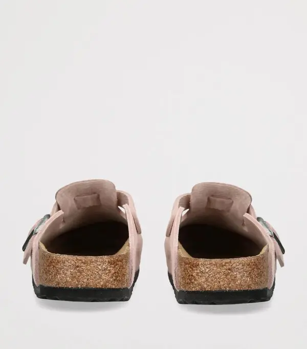 BIRKENSTOCK Suede Boston Clogs - Pink