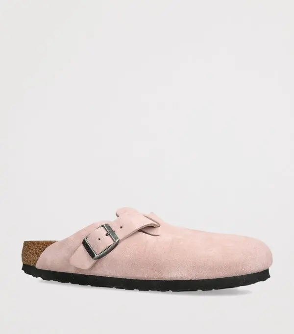 BIRKENSTOCK Suede Boston Clogs - Pink