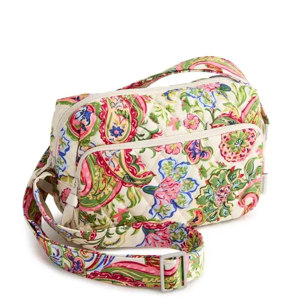 VERA BRADLEY Becker Camera Bag Crossbody In Vibrant Paisley - White