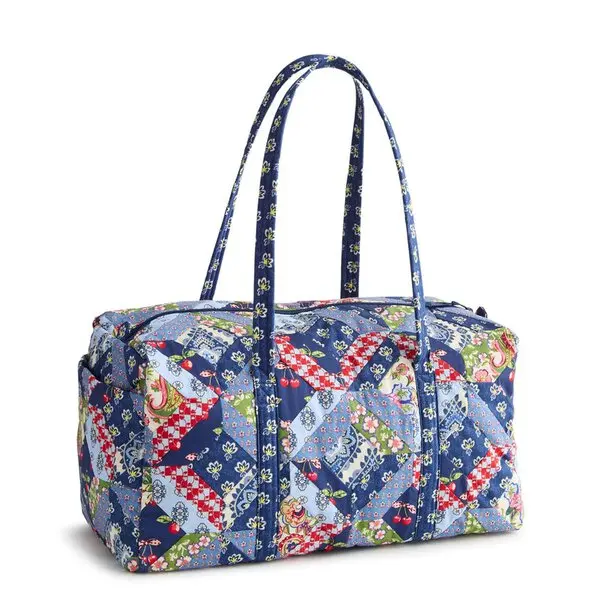 VERA BRADLEY Large Original Duffel In Trellis Patchwork - Blue