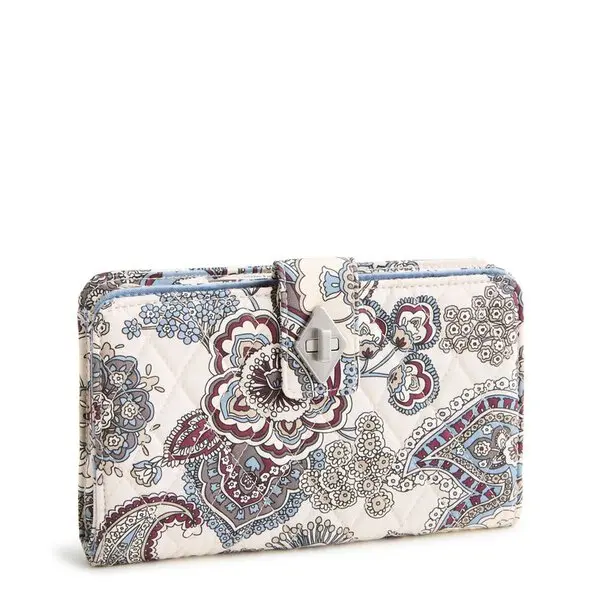 VERA BRADLEY Turnlock Wallet In Neutral Rhapsody - Purple