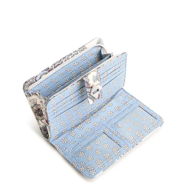 VERA BRADLEY Turnlock Wallet In Neutral Rhapsody - Purple
