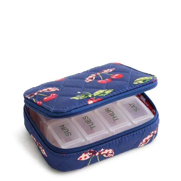 VERA BRADLEY Travel Pill Case In Cherry Picking - Blue