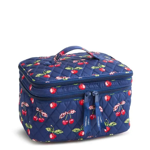 VERA BRADLEY Brush Up Cosmetic Case In Cherry Picking - Blue