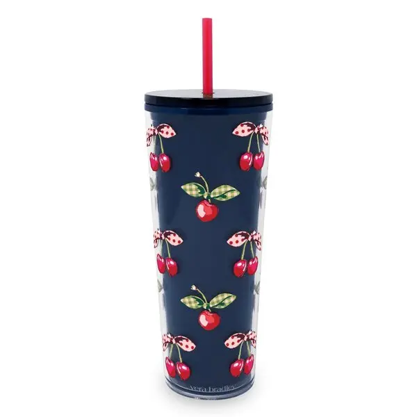 VERA BRADLEY Tumbler With Straw In Cherry Picking