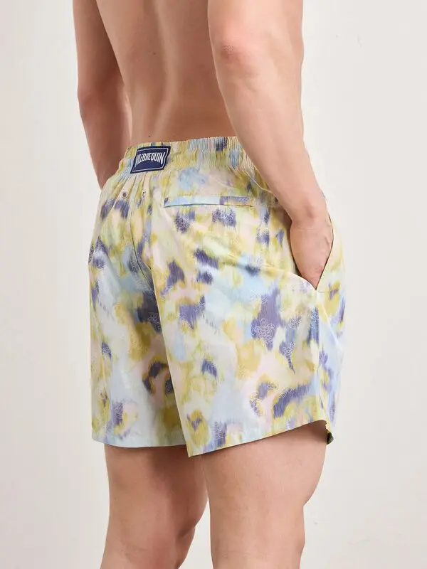 Vilebrequin Moopea Straight-leg Mid-length Printed Swim Shorts - Green