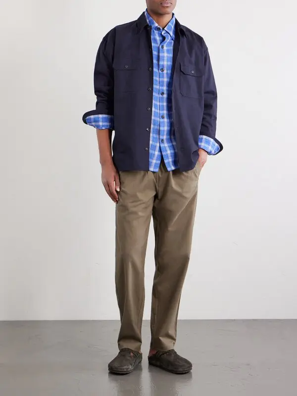 KARTIK RESEARCH Pataudi Checked Linen Shirt - Blue