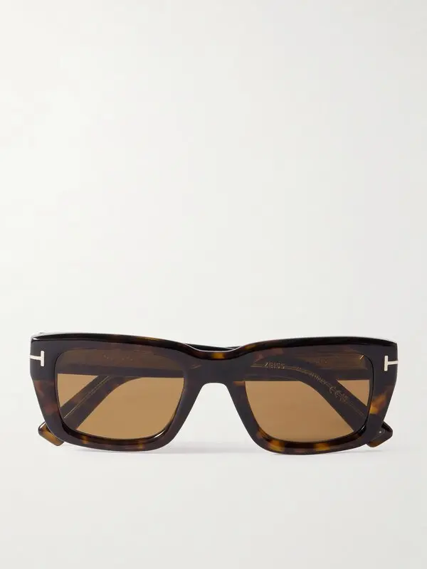 TOM FORD Icon Rectangular Sunglasses - Tortoiseshell