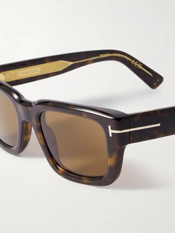 TOM FORD Icon Rectangular Sunglasses - Tortoiseshell