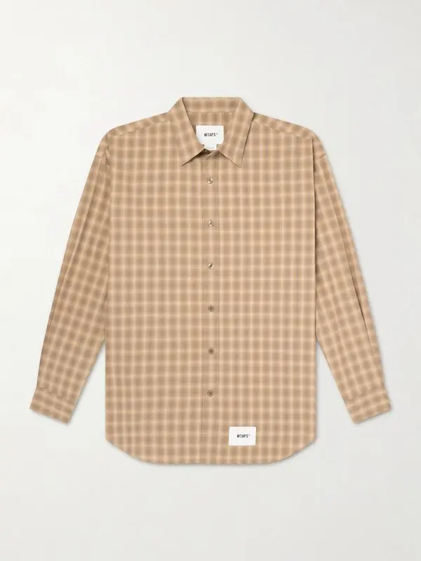 WTAPS Logo-appliquéd Checked Woven Shirt