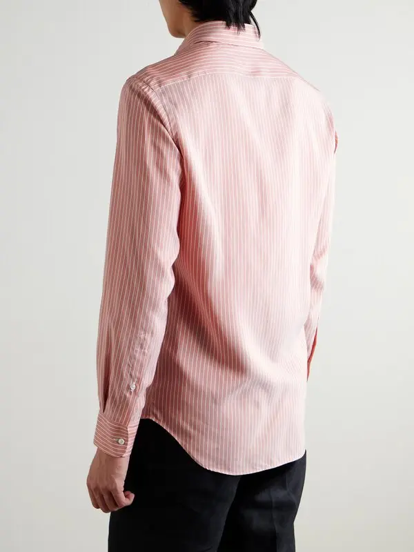 Husbands Striped Silk-poplin Shirt