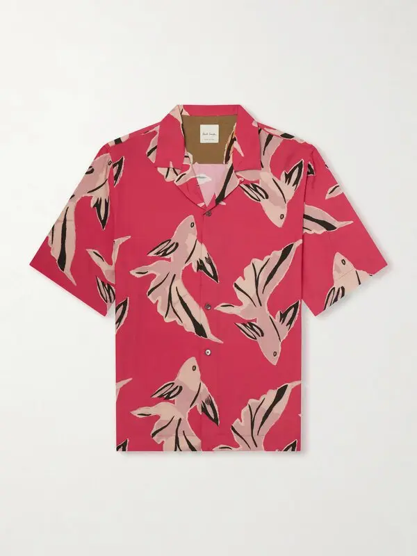 Paul Smith Camp-collar Printed Satin Shirt