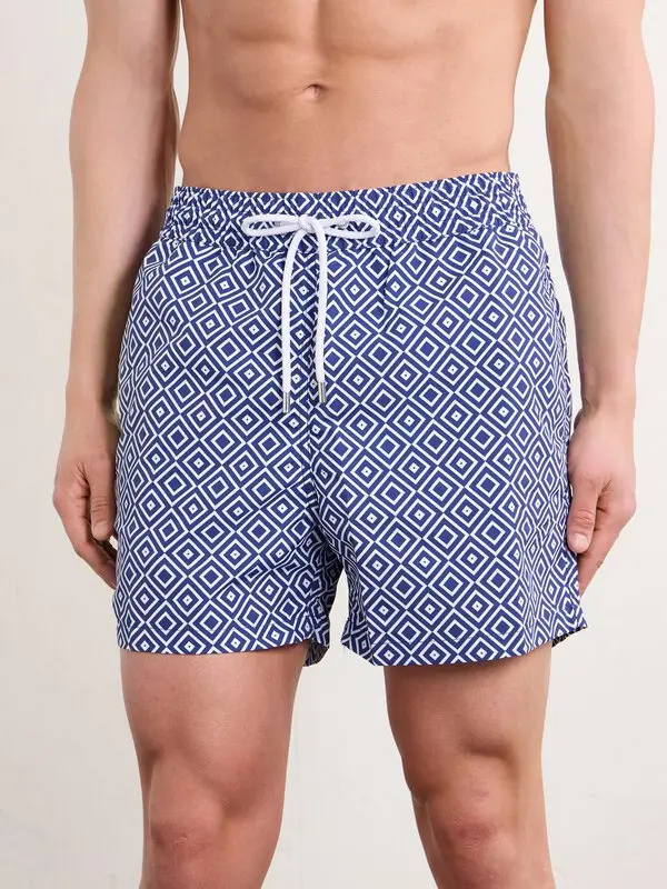 Frescobol Carioca Rio Straight-leg Mid-length Swim Shorts - Blue