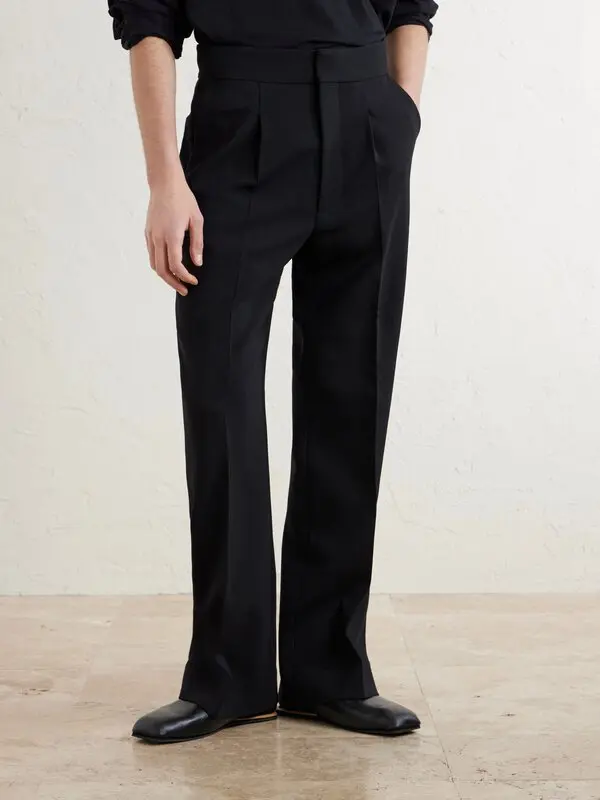 Fear Of God Flared Pleated Wool-blend Trousers