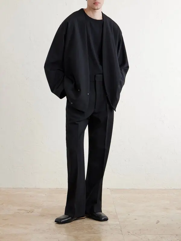 Fear Of God Flared Pleated Wool-blend Trousers
