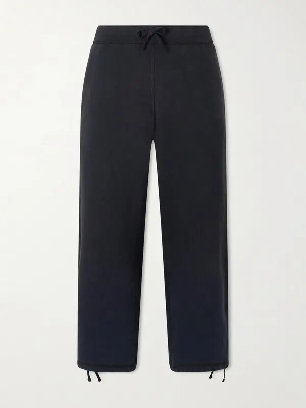 A.PRESSE Vintage Straight-leg Cotton Sweatpants - Black