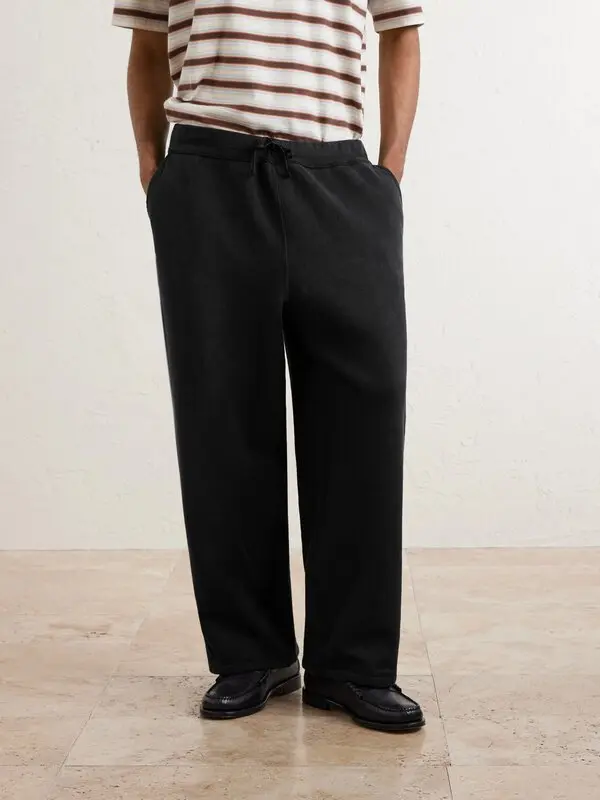 A.PRESSE Vintage Straight-leg Cotton Sweatpants